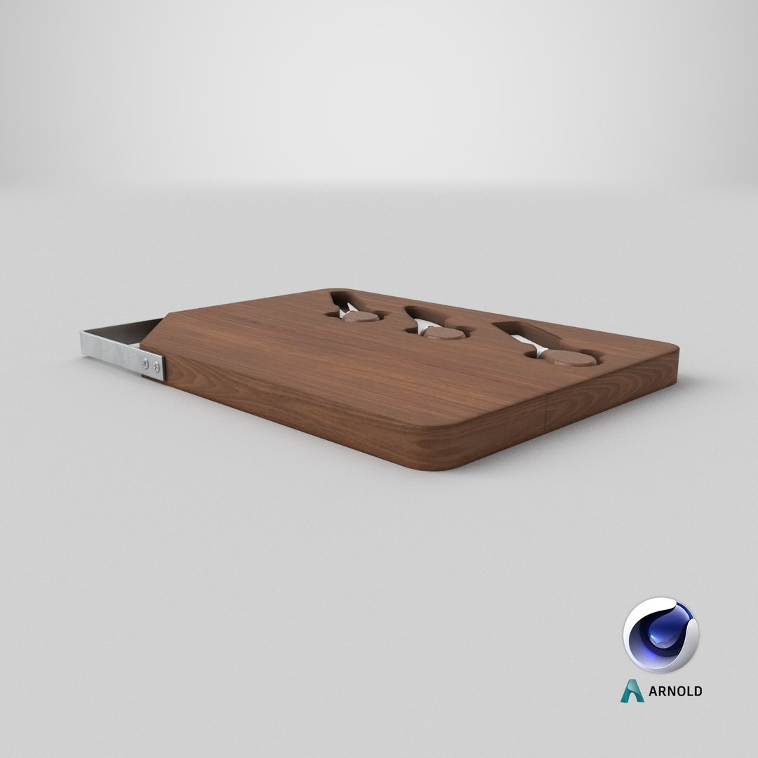 Cheese Board With Cutlery Set 3D Model - TurboSquid 2134439