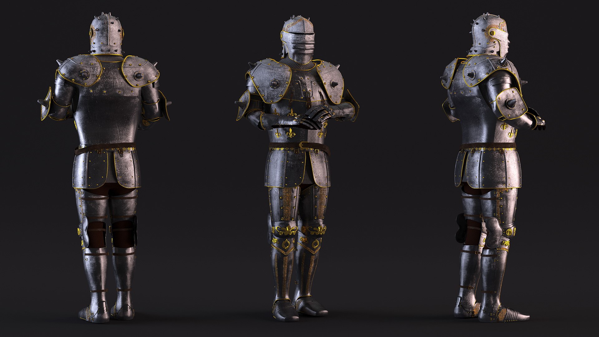 Medieval Knight Armor Suit With Intricate Patterns 3D Model ...