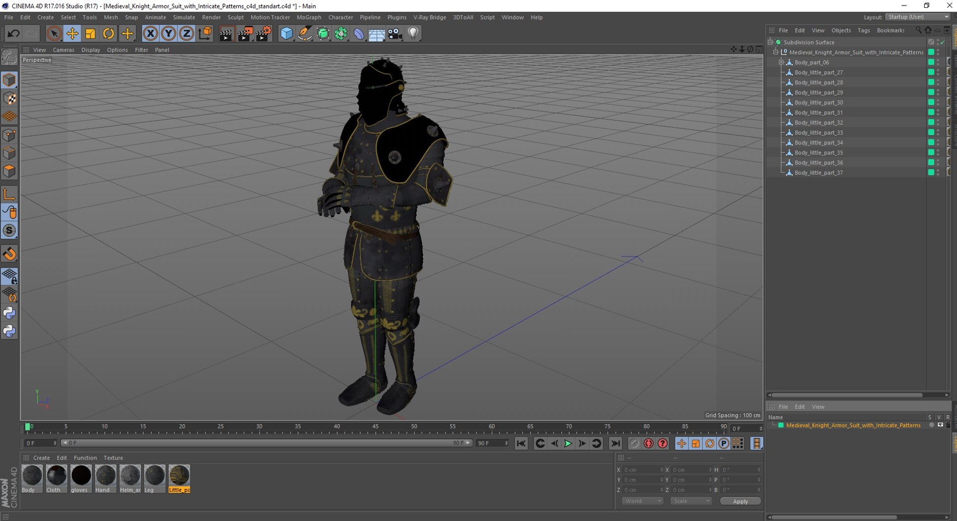 Medieval Knight Armor Suit With Intricate Patterns 3D Model ...
