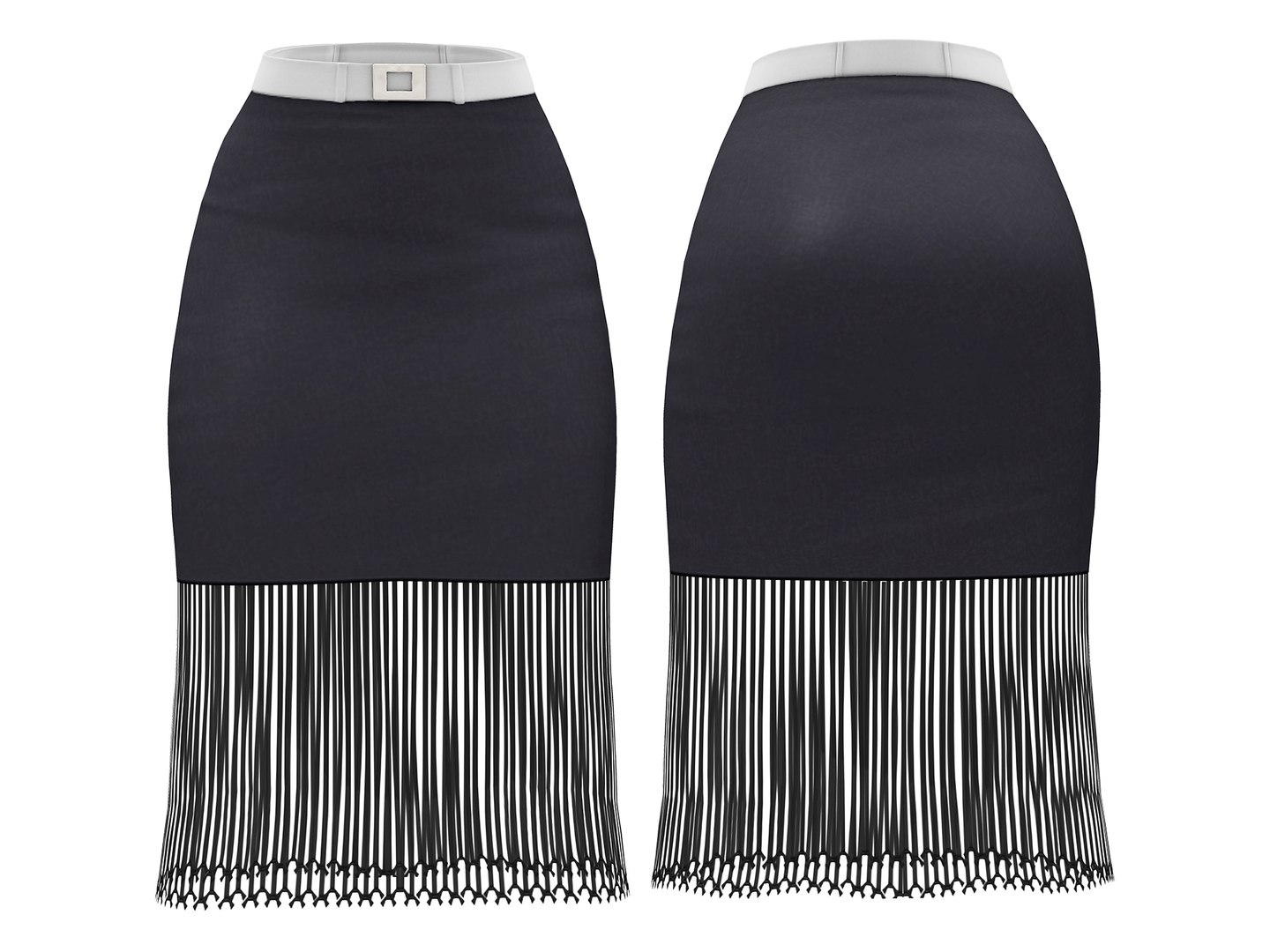 3D Frill Edge Retro Top Pencil Skirt Shoes Outfit - TurboSquid 1967935