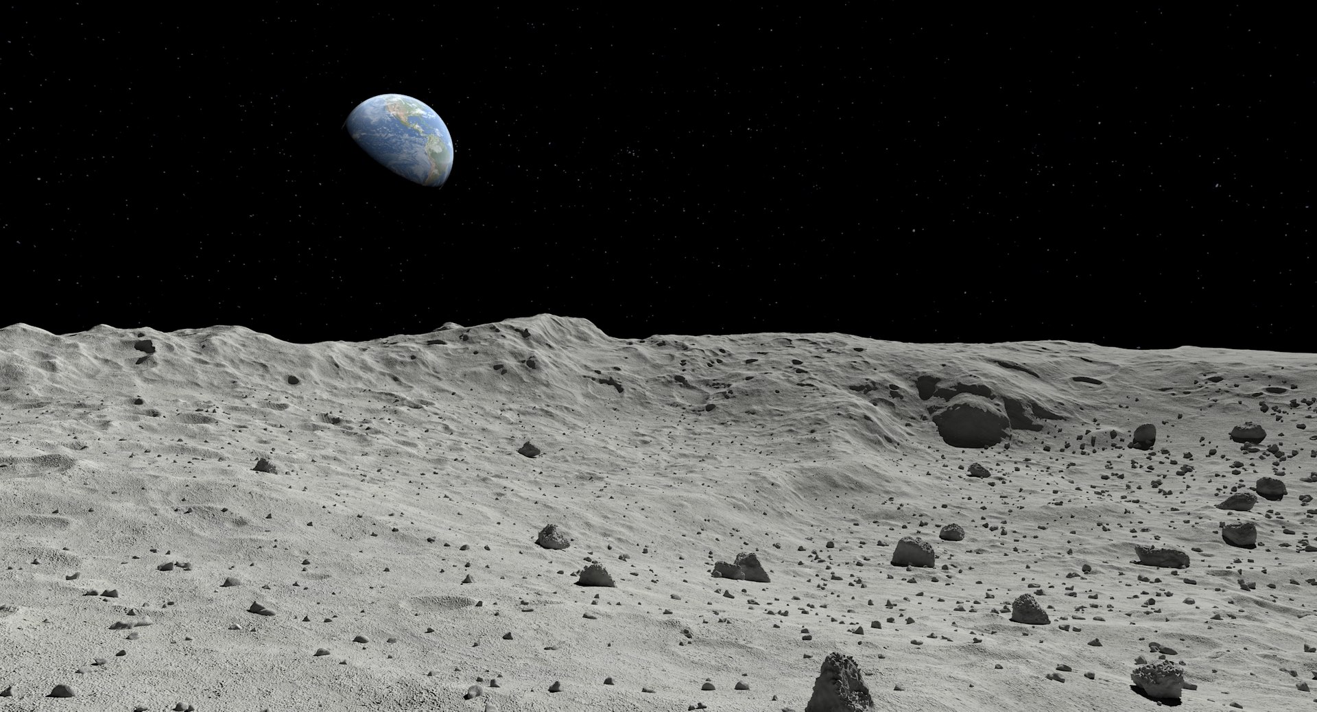 Moon Surface Scene 3D - TurboSquid 1433613