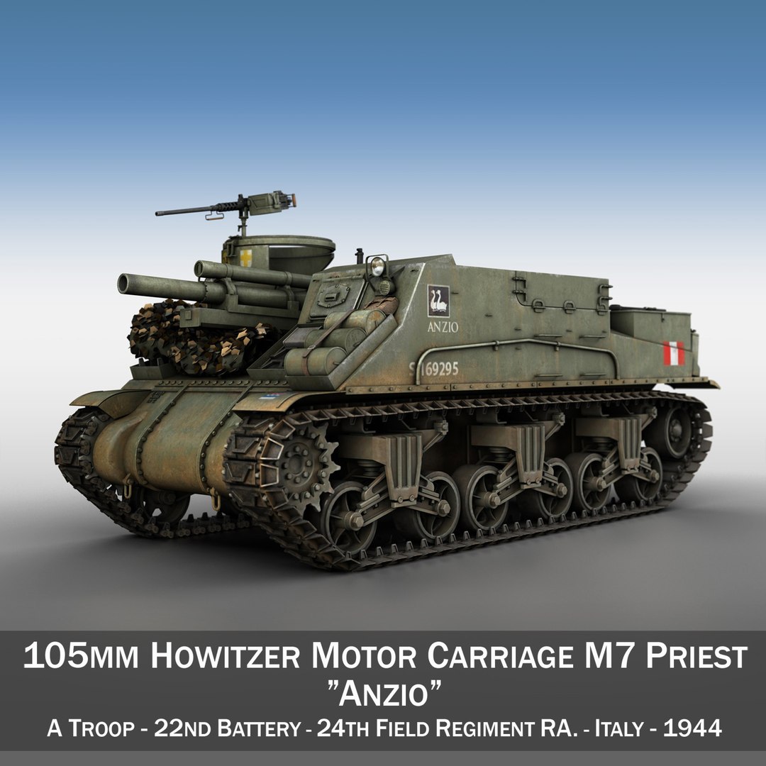 M7 Priest - Artillery 3d 3ds