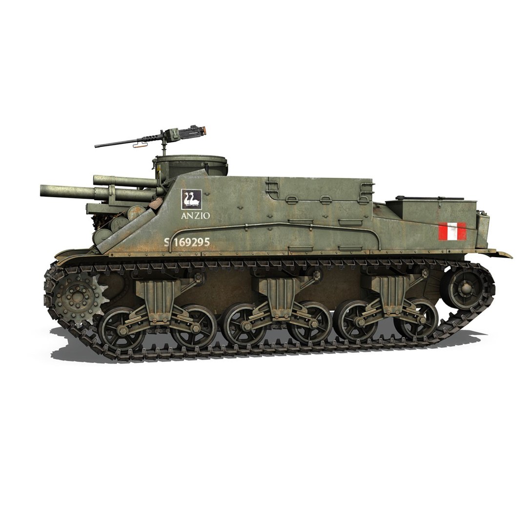 M7 Priest - Artillery 3d 3ds