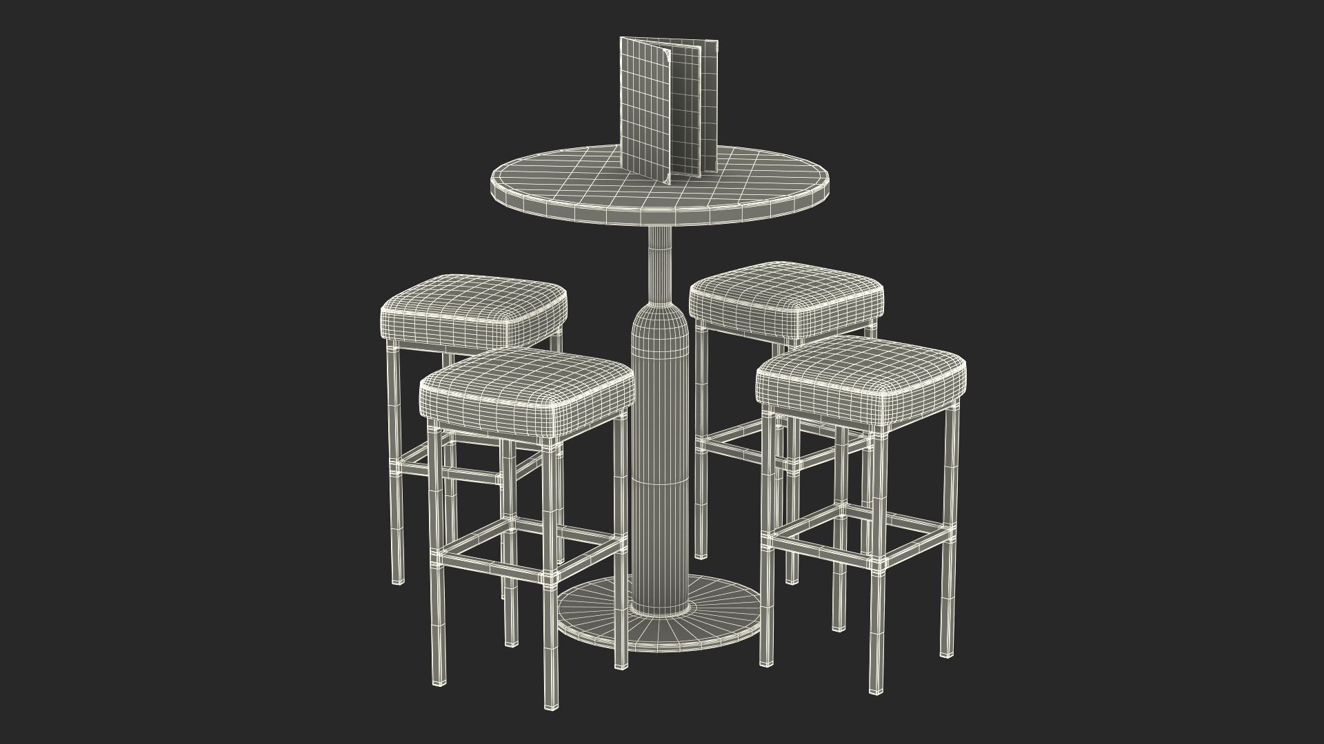 Restaurant High Table With Menu 3D Model - TurboSquid 2387179