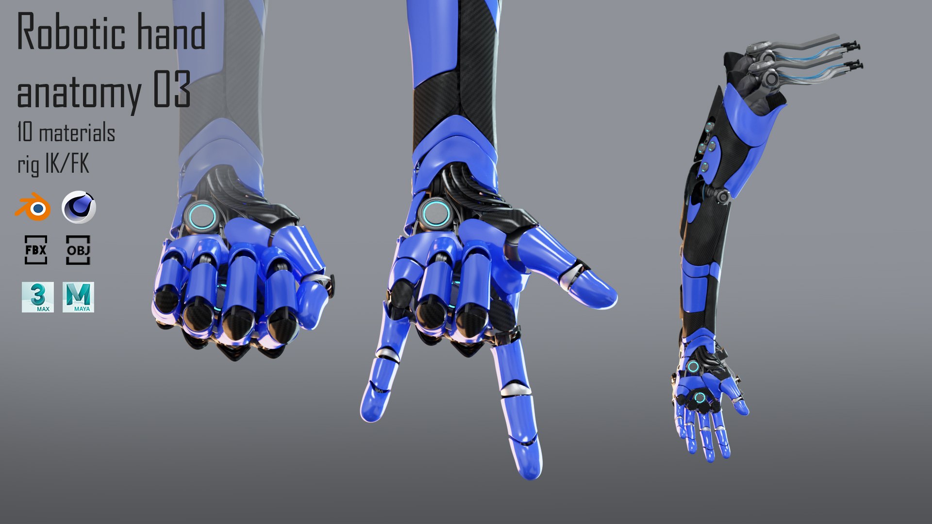 3D Robotic Hand Anatomy 03 - TurboSquid 1828045