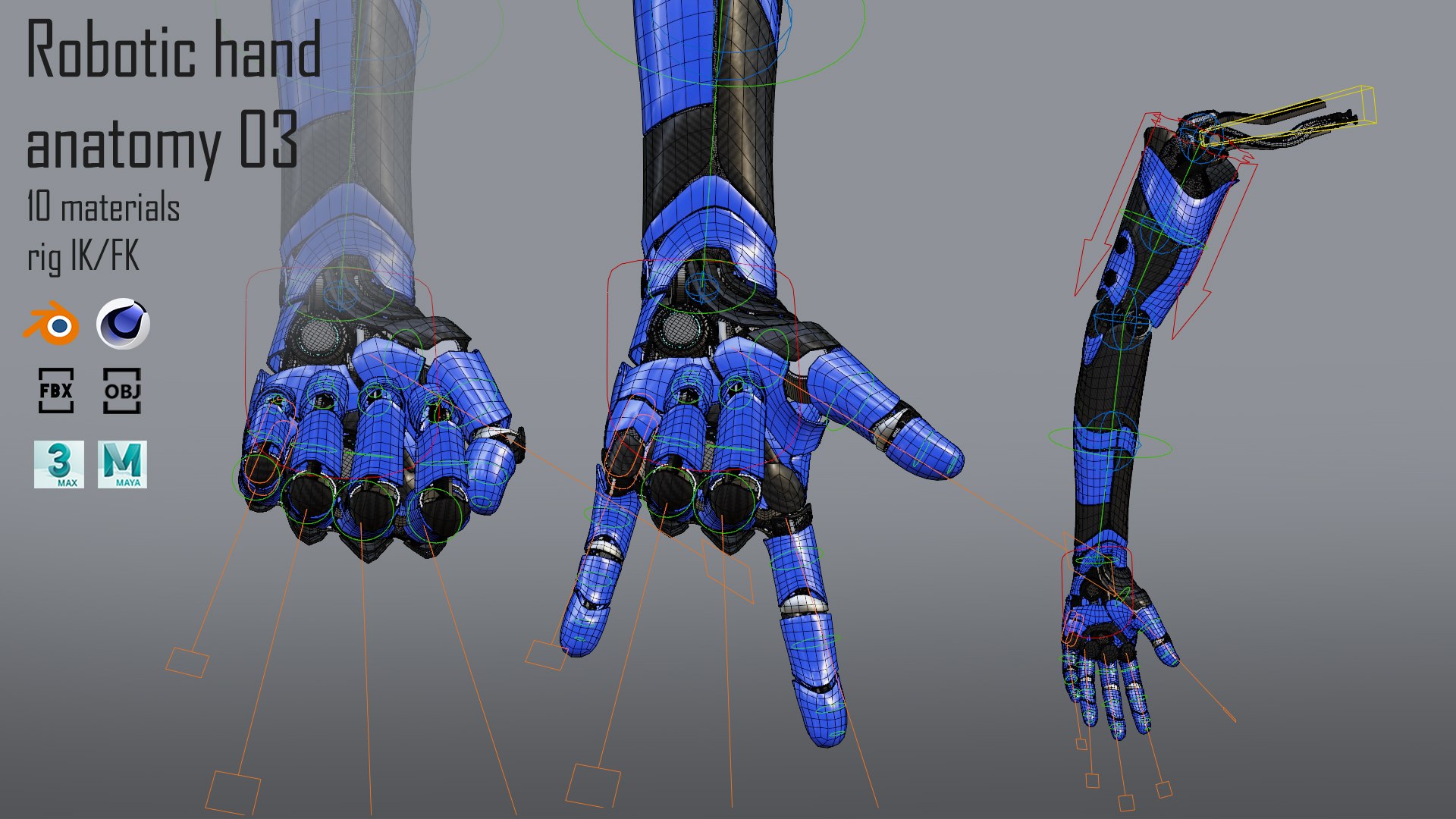 3D Robotic Hand Anatomy 03 - TurboSquid 1828045
