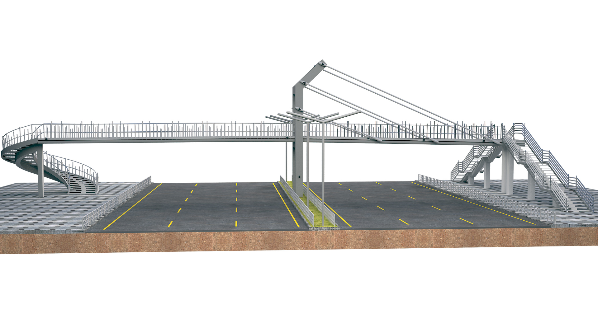 Predestrian bridge 1 3D - TurboSquid 1377207