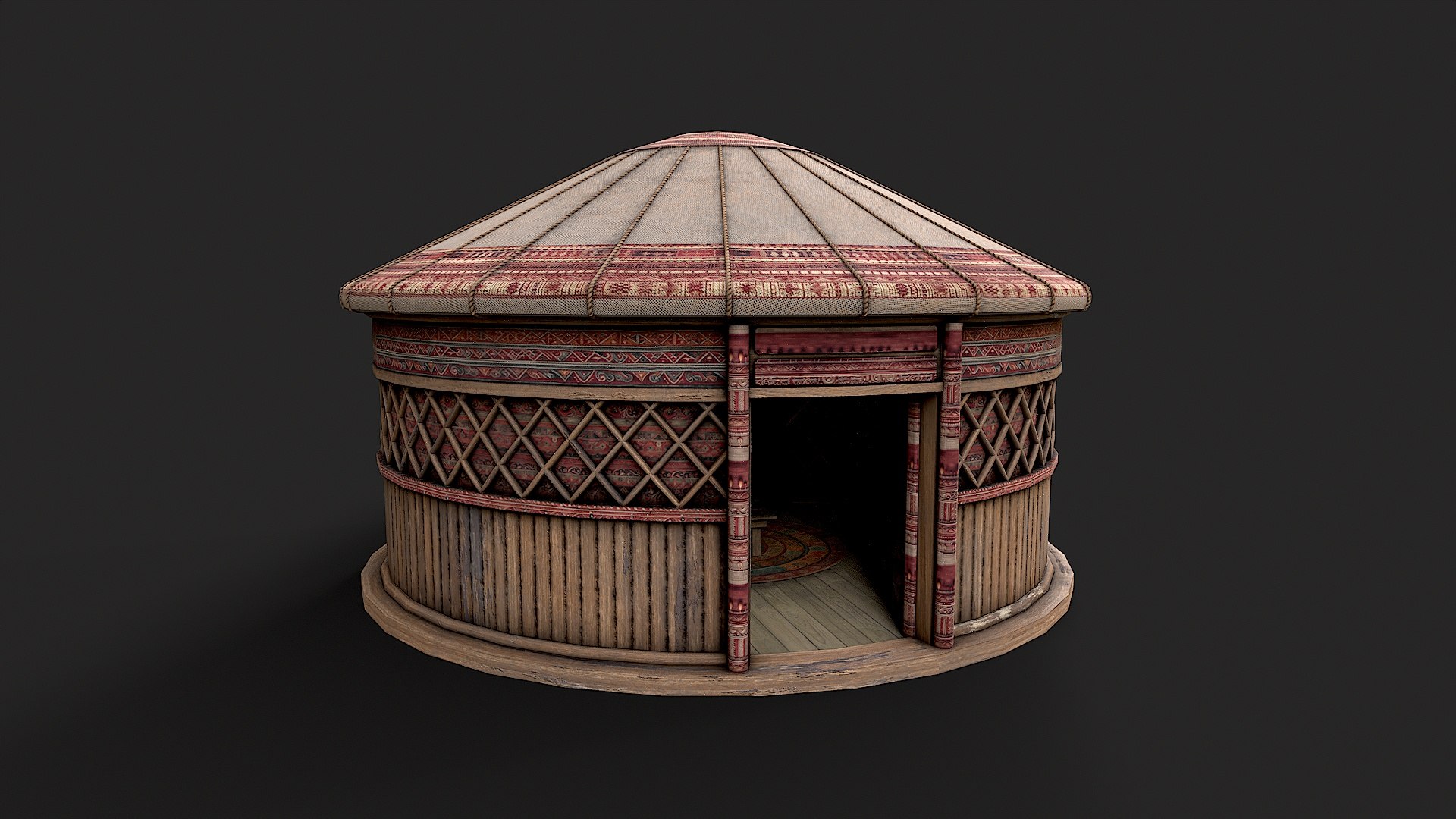 3D Mongolian Yurt And Interior 3 Model - TurboSquid 2360392