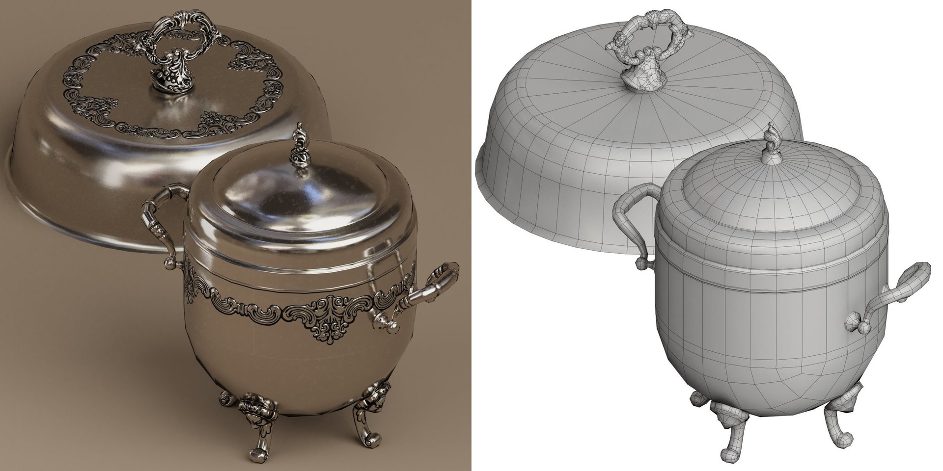 Silver Holloware Set 44 Model - TurboSquid 1452986