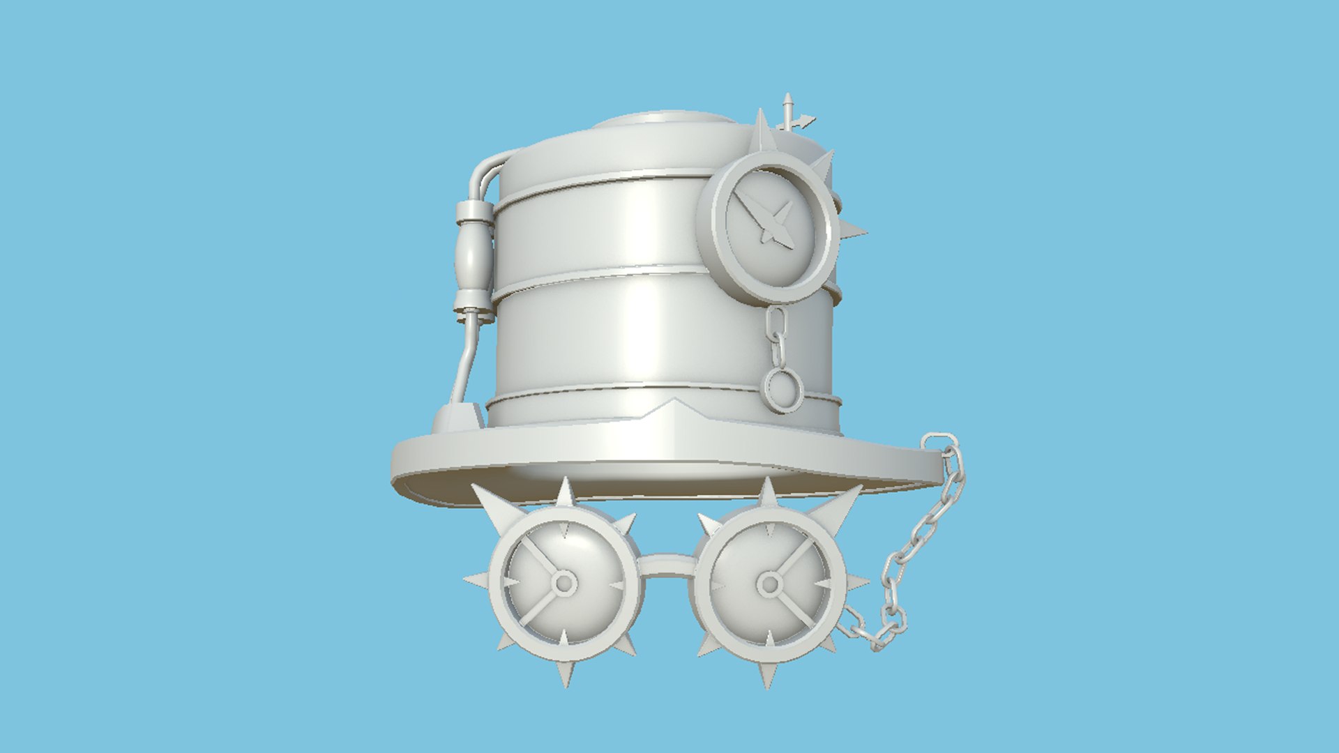 Steampunk Hat 09 Cartoon Purple - SciFi Character Design 3D model ...