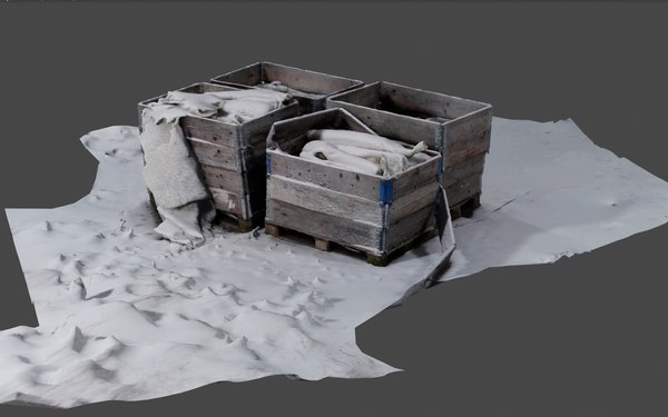 3D FROZEN SNOWY WOODEN BOXES - TurboSquid 1992665