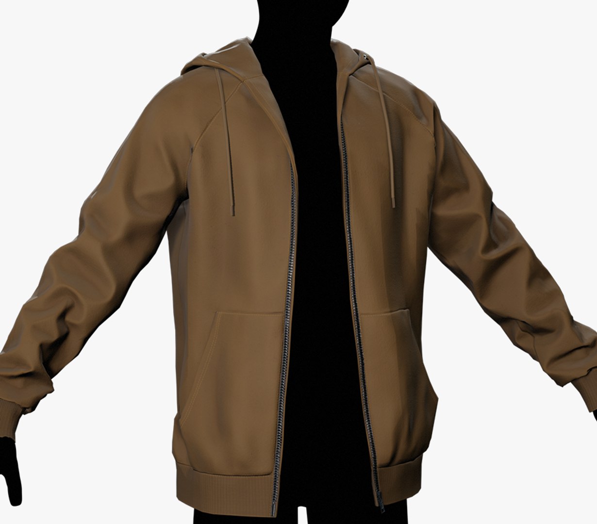 Brown Open Hoodie Style 1 3D Model - TurboSquid 2298447