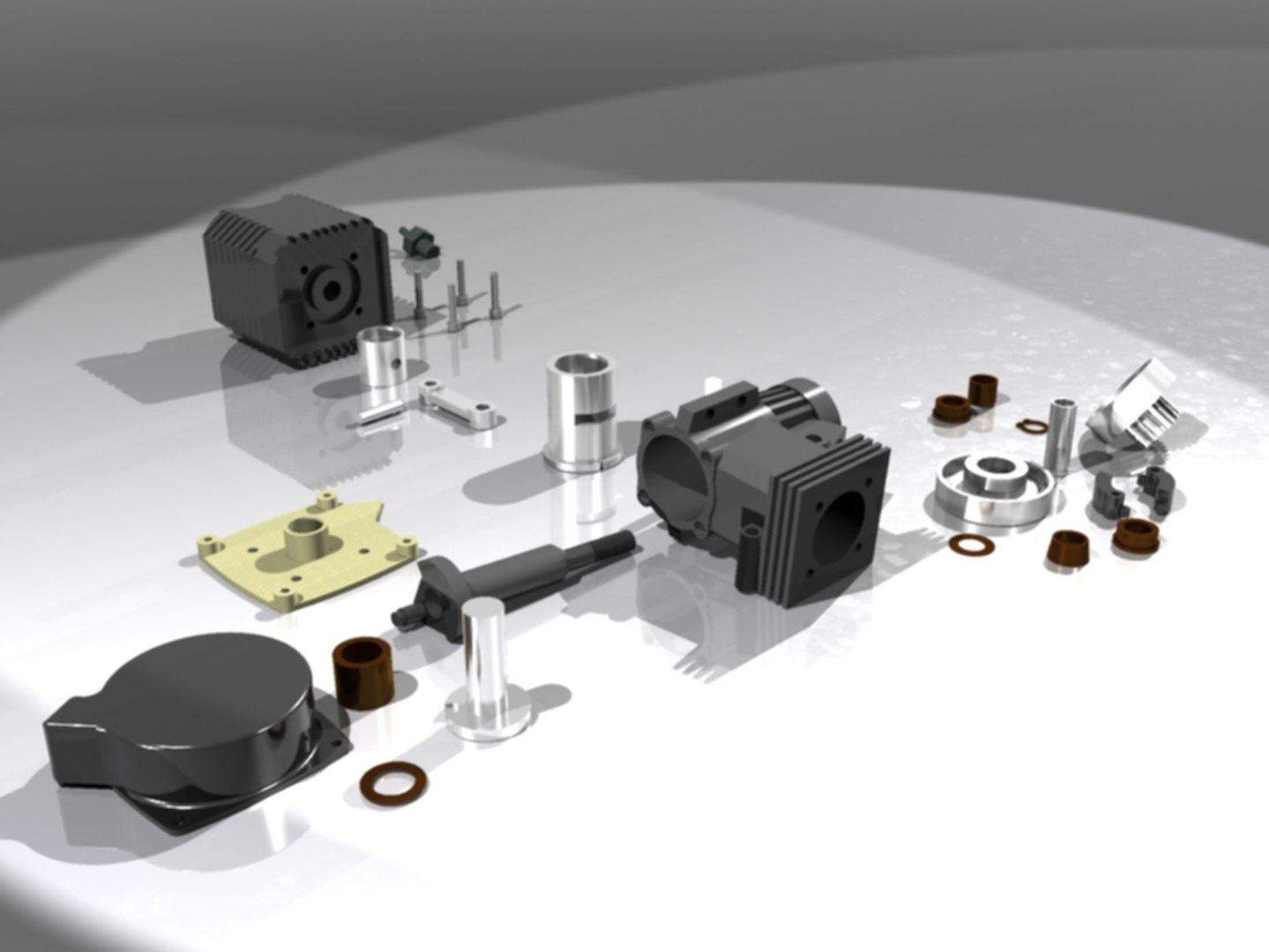 3d Model Engine Rendered
