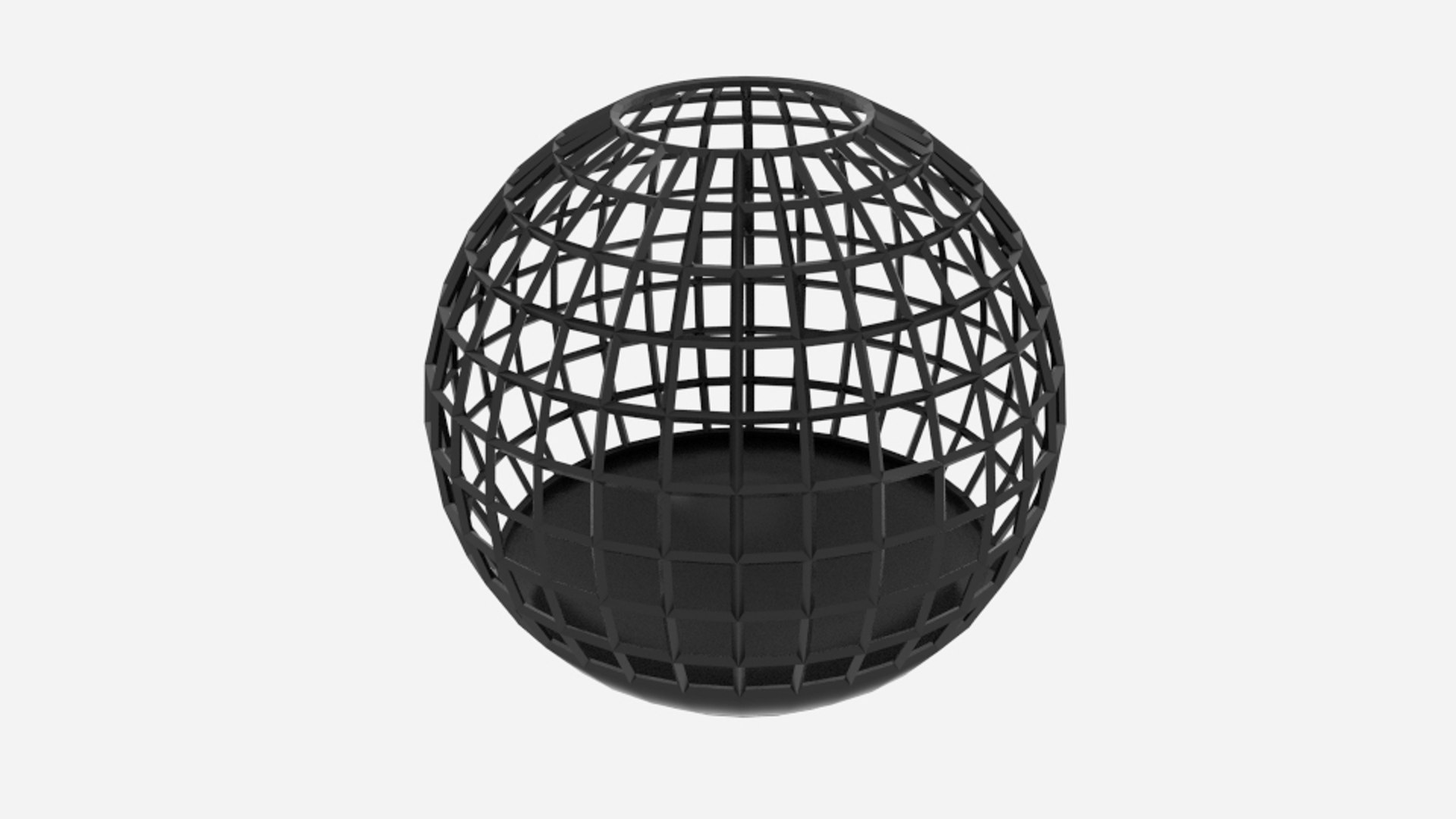 Wire Sphere Bin 3d Model