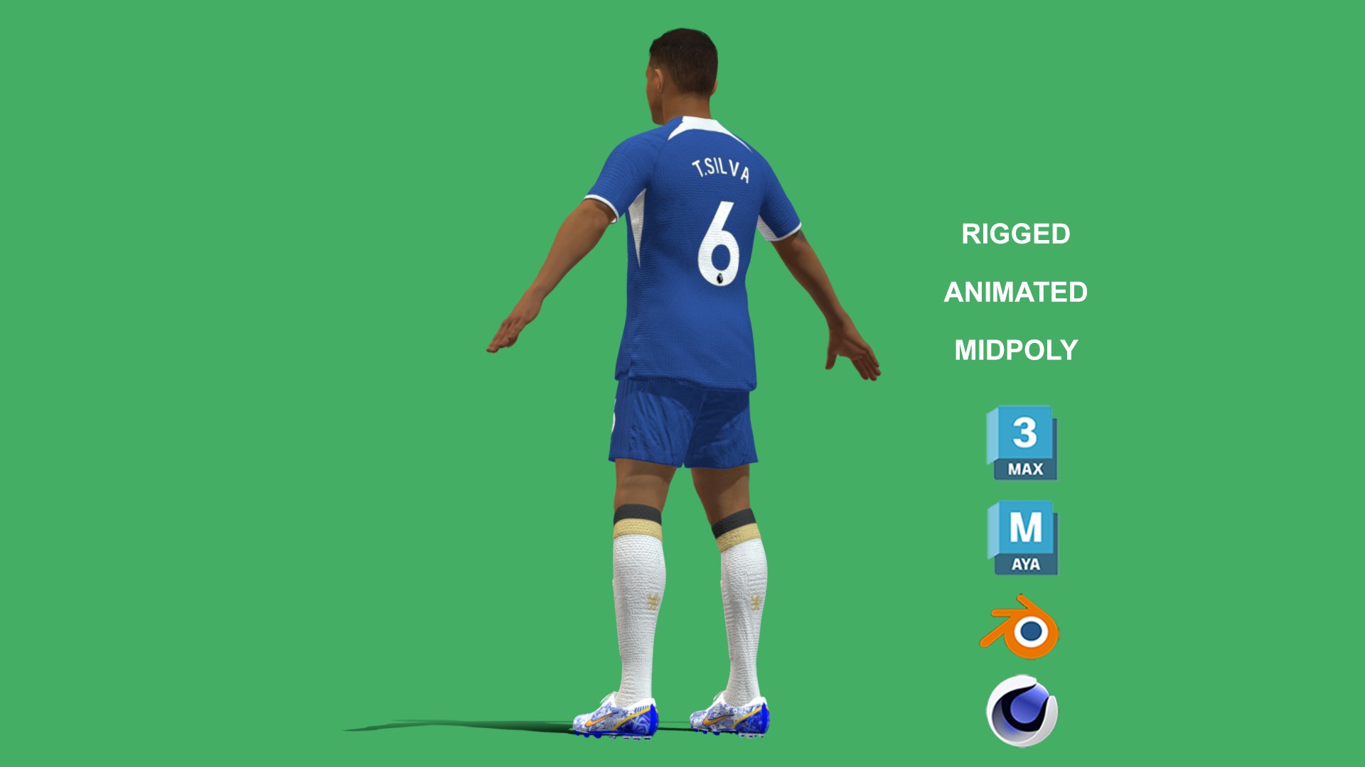 3D 3D Rigged Thiago Silva Chelsea 2024 Model - TurboSquid 2145170
