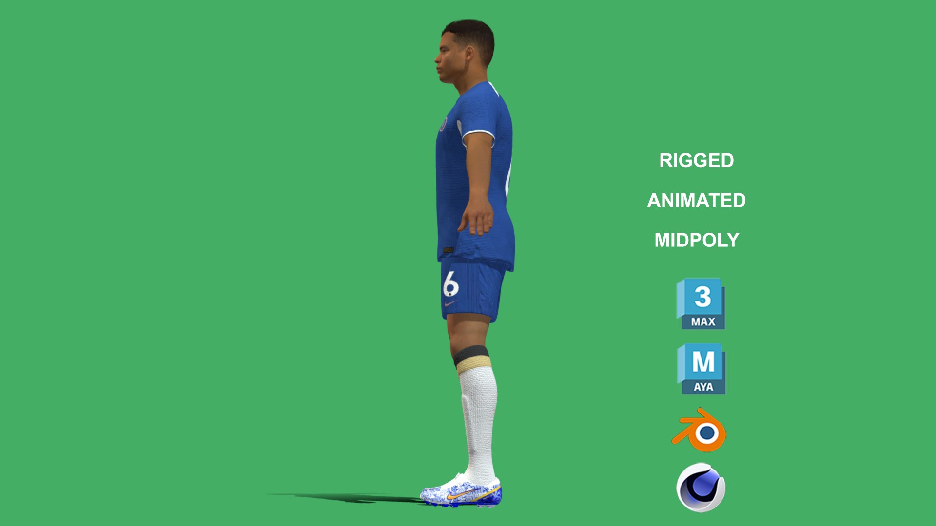 3D 3D Rigged Thiago Silva Chelsea 2024 Model - TurboSquid 2145170