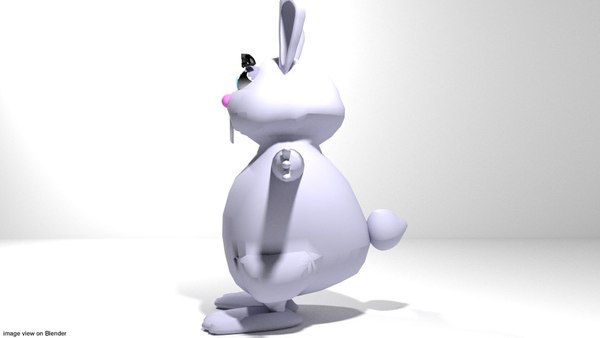cartoon toon rabbit 3d model