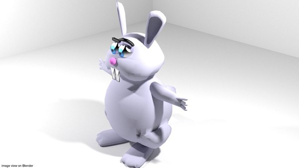 cartoon toon rabbit 3d model
