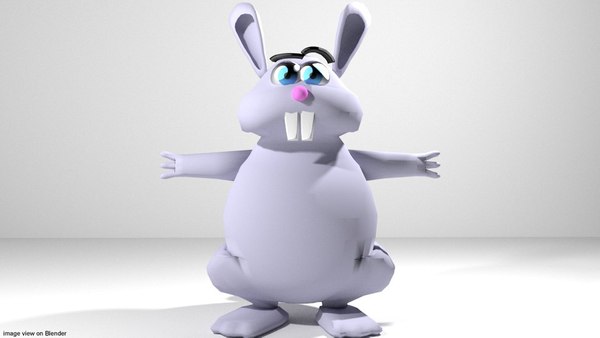 cartoon toon rabbit 3d model
