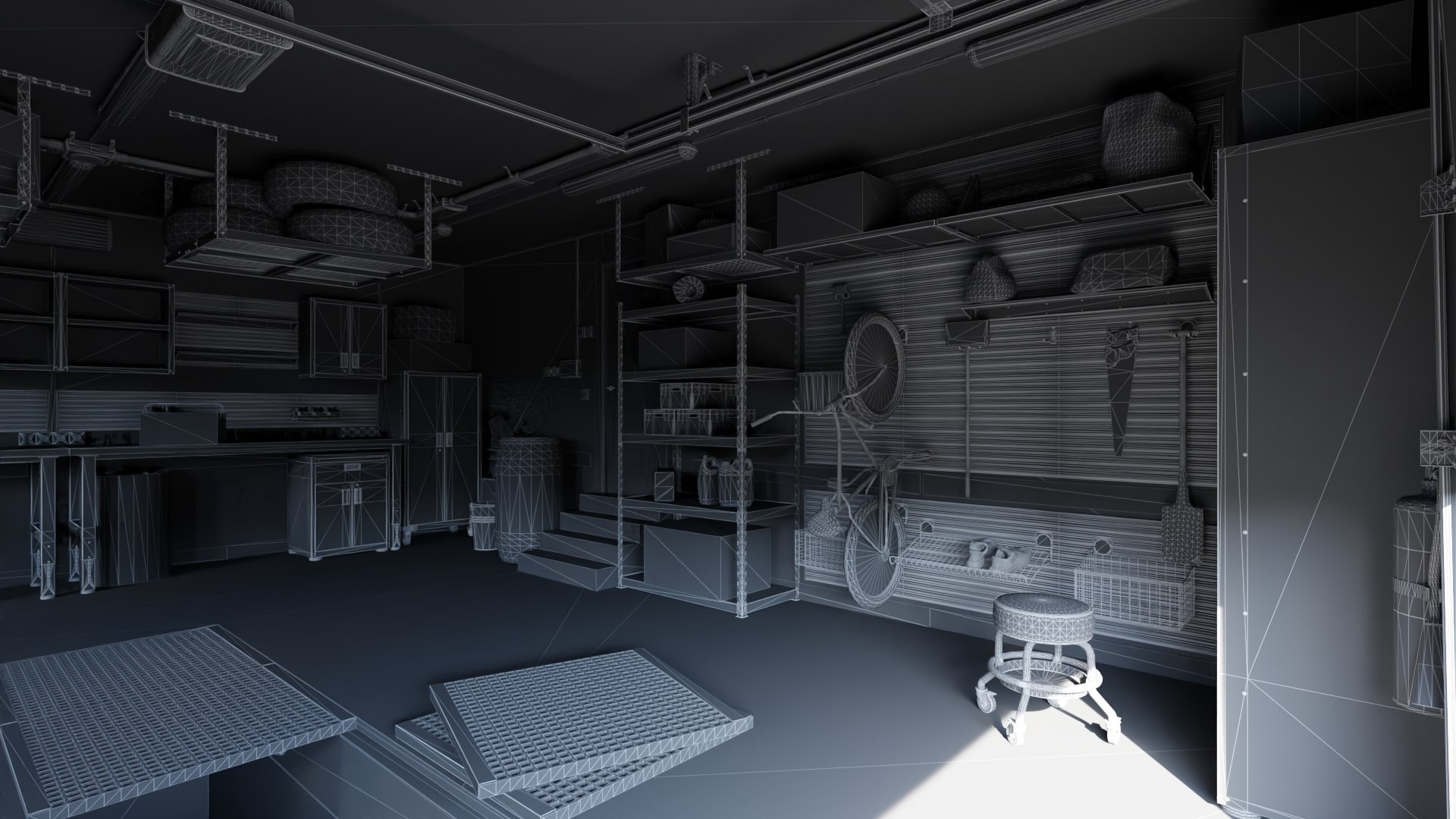 3D Home Garage Interior 1 EXT Model - TurboSquid 2296713