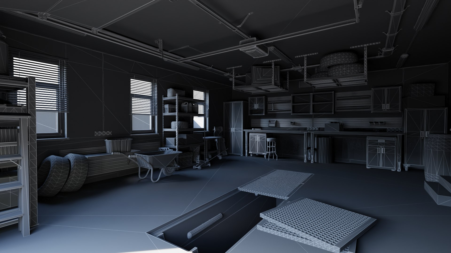 3D Home Garage Interior 1 EXT Model - TurboSquid 2296713