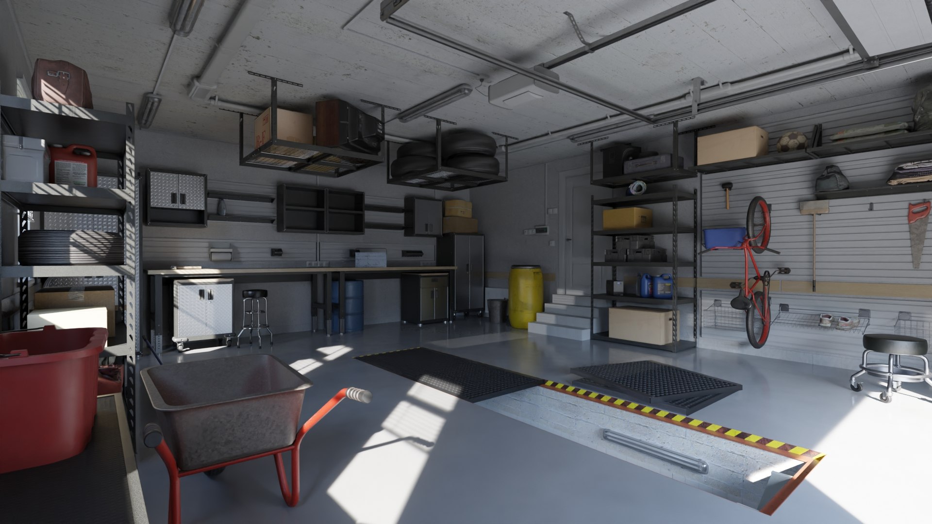 3D Home Garage Interior 1 EXT Model - TurboSquid 2296713