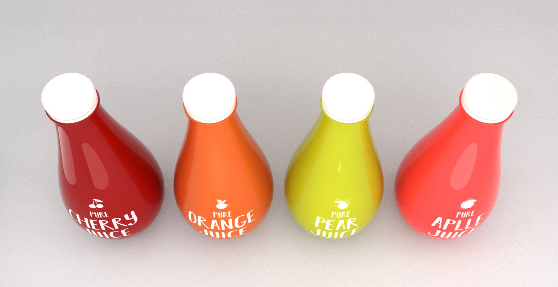 set fruit juices 3d model