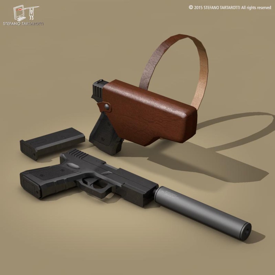 3dsmax Generic 9mm Handgun