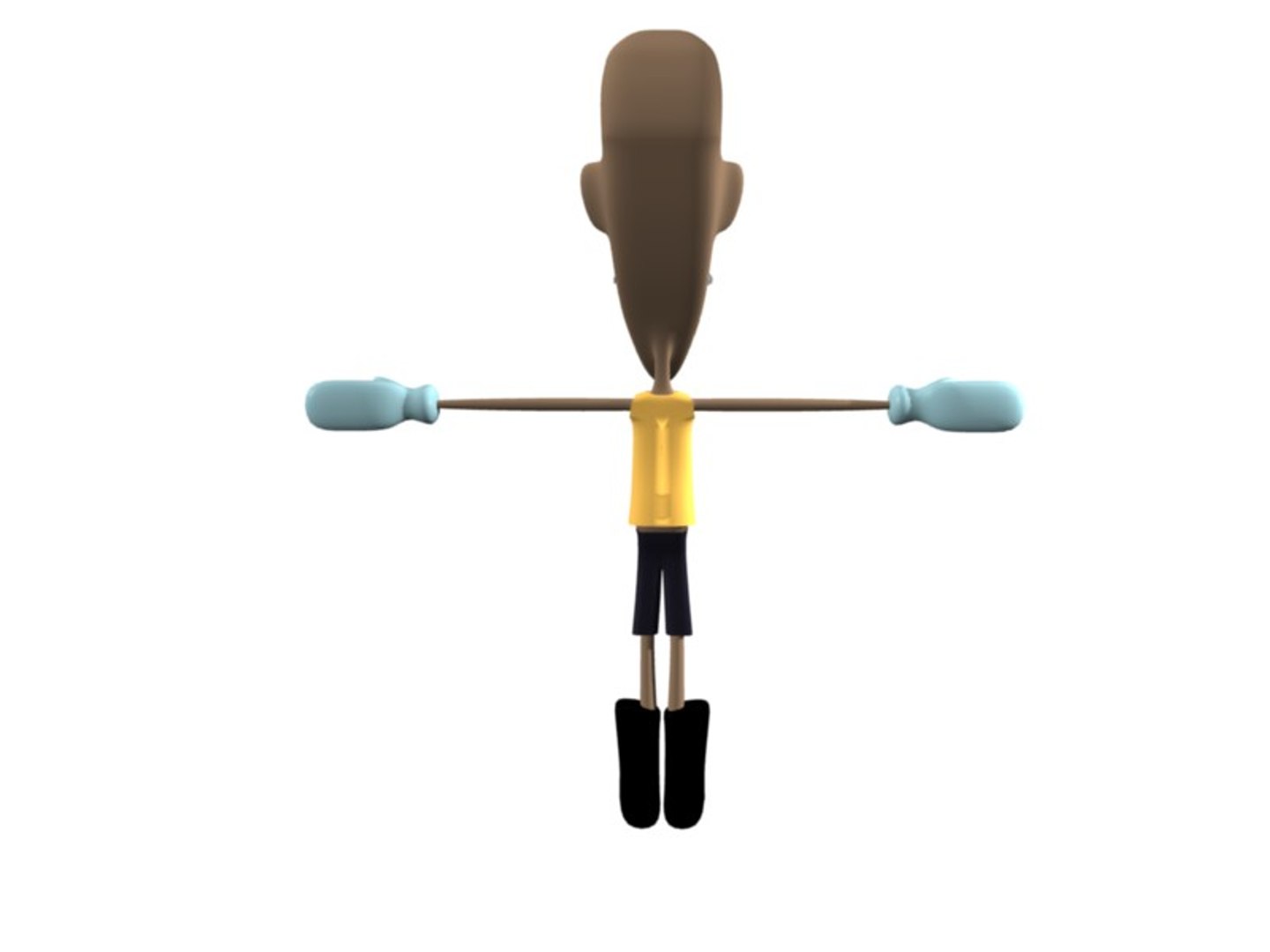 3d Character Blender Big Head Model