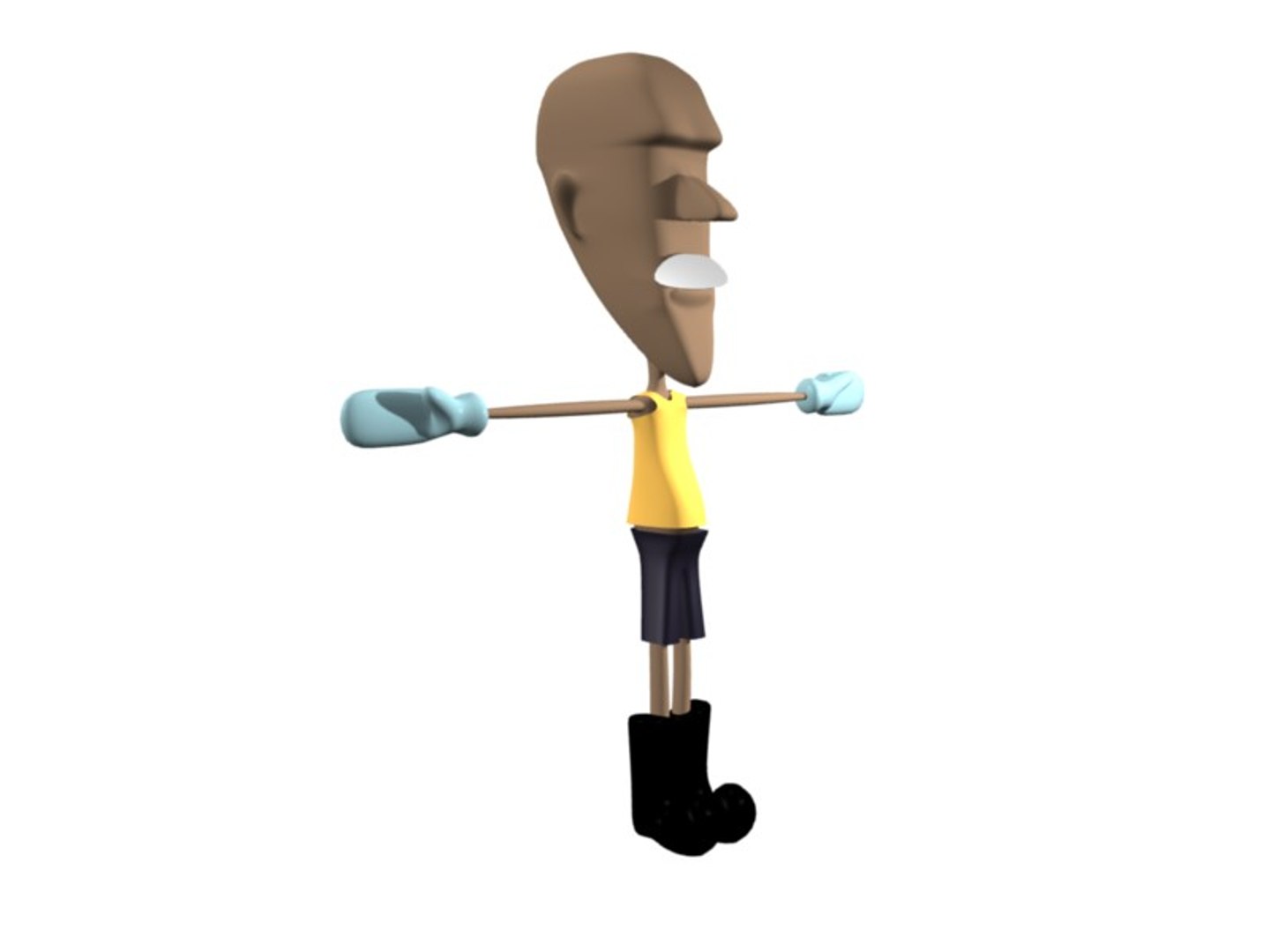 3d Character Blender Big Head Model