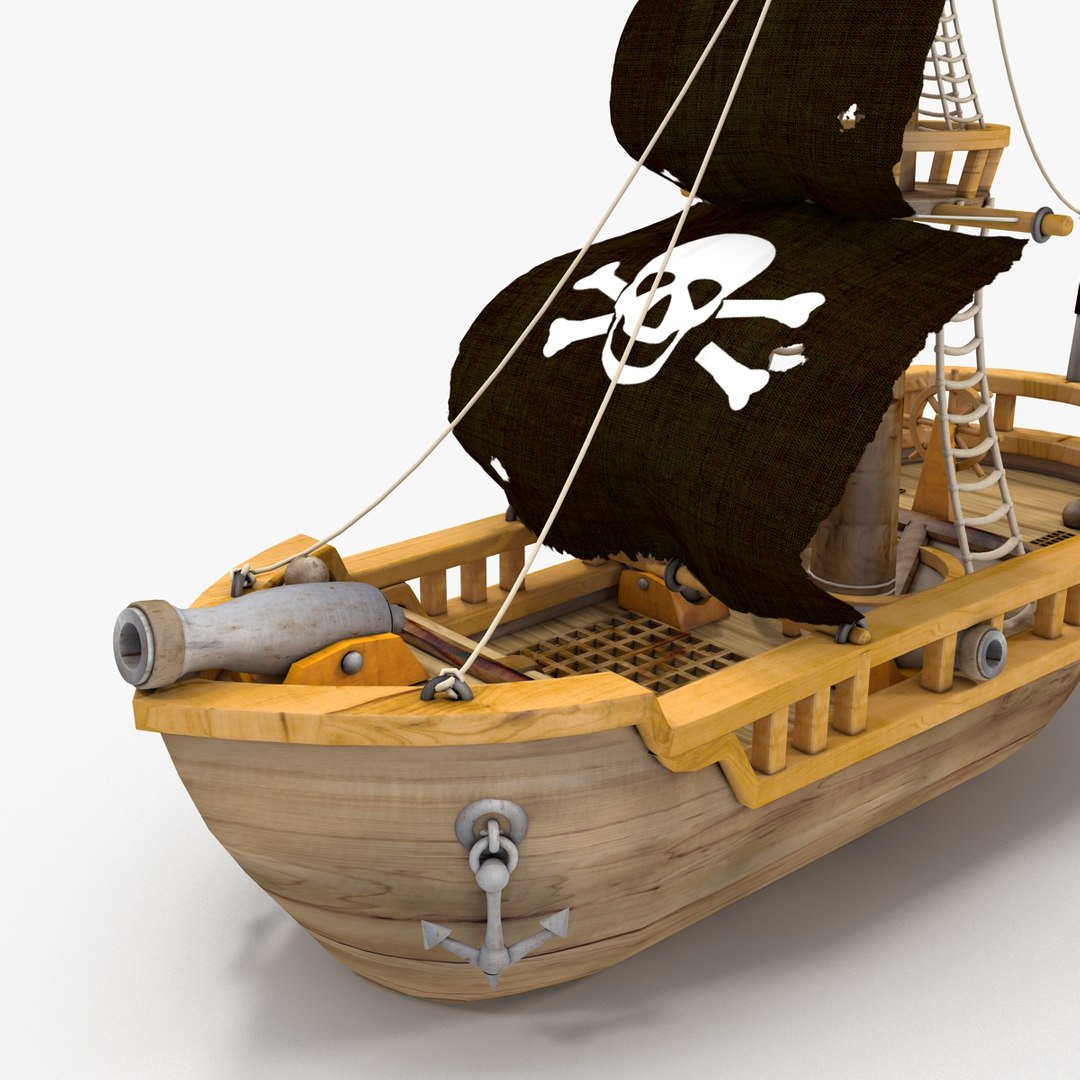 cartoon pirate ship 3d max