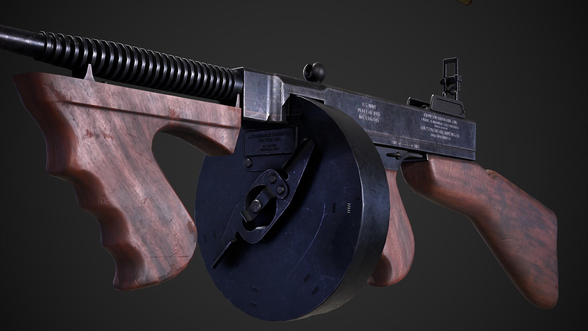 1928 - tommy gun 3D model - TurboSquid 1661527