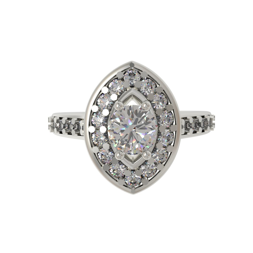 3D Halo Ring With Diamond CAD Design For Print Model 001 - TurboSquid ...