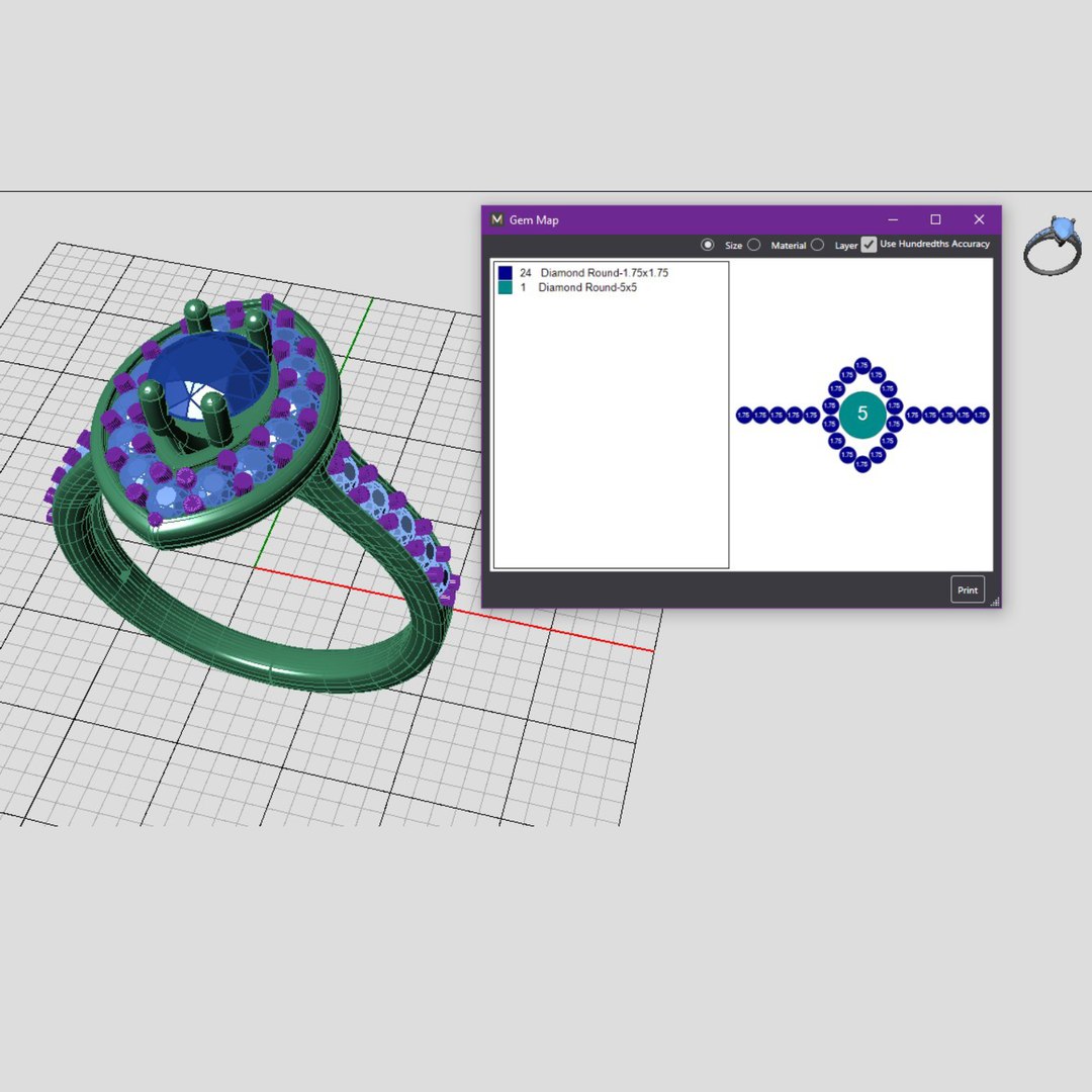 3D Halo Ring With Diamond CAD Design For Print Model 001 - TurboSquid ...