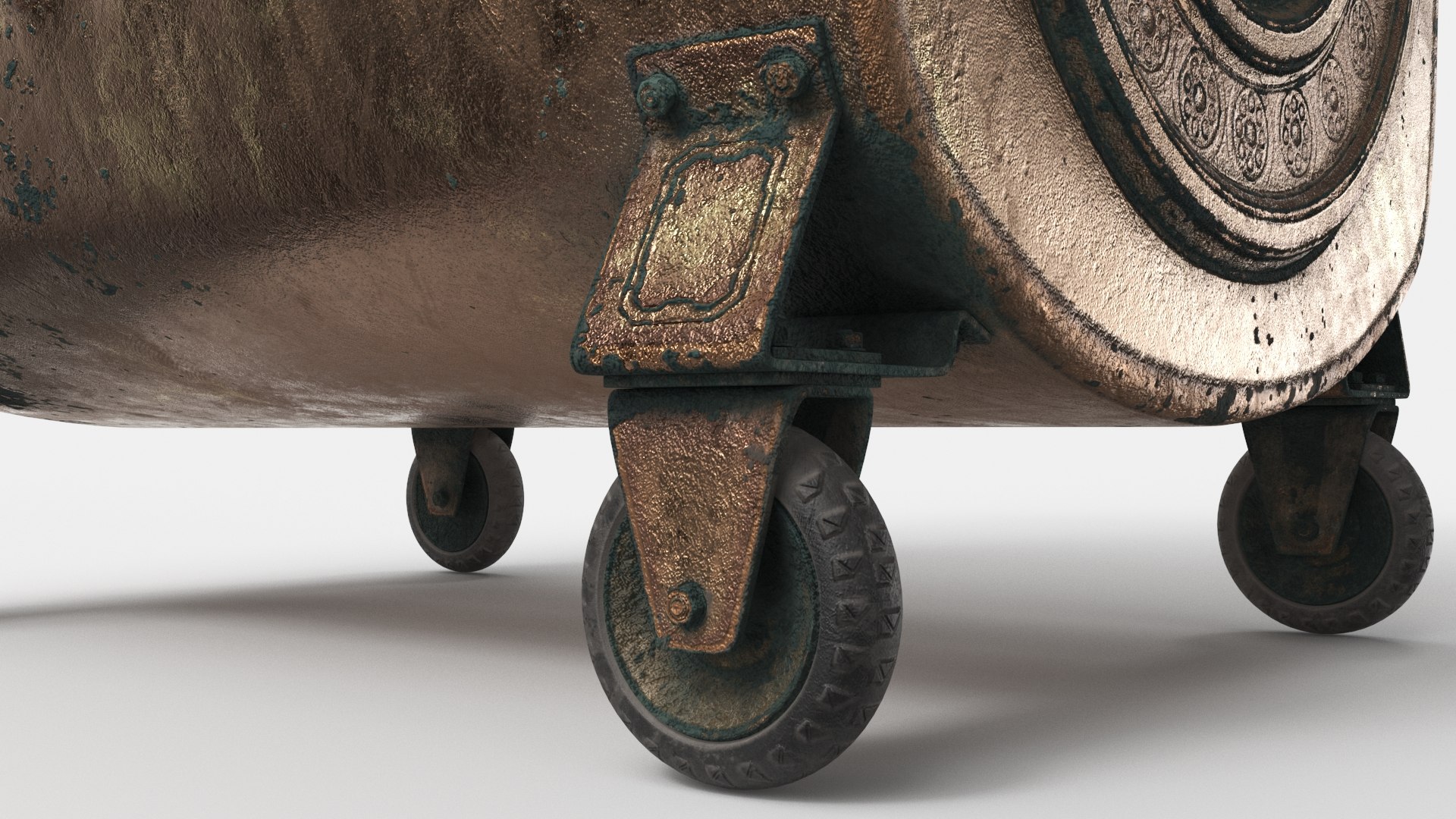 Metal Garbage Container Bronze Oxydation - PBR 3D model - TurboSquid ...