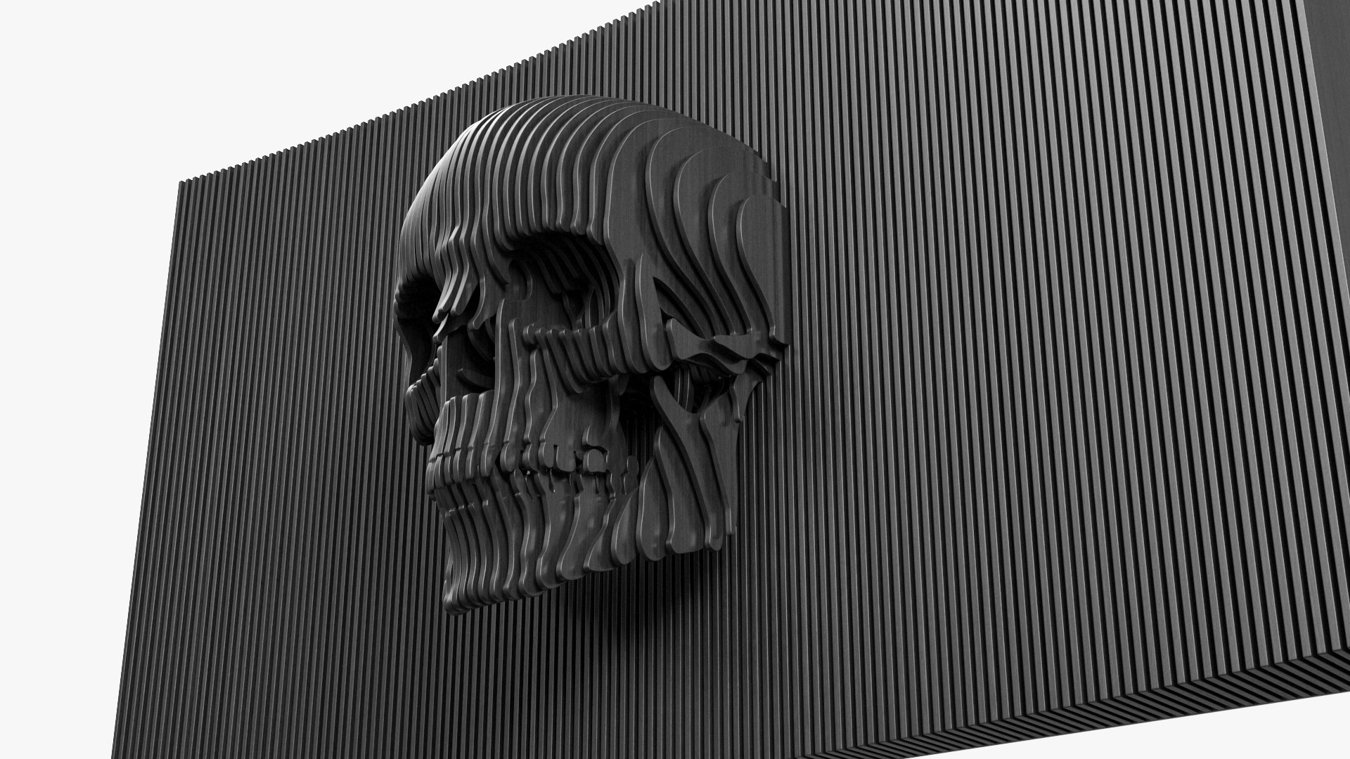3D Modern Parametric Human Scull Wall Art - TurboSquid 2371473