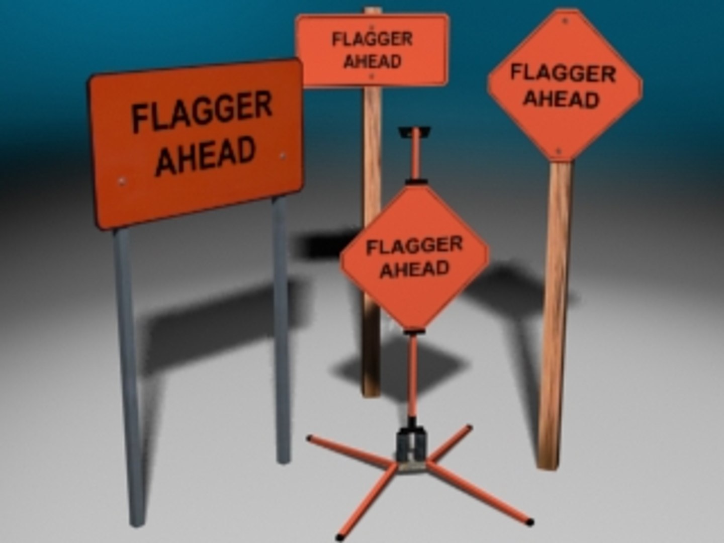 Construction Signs 3d Model