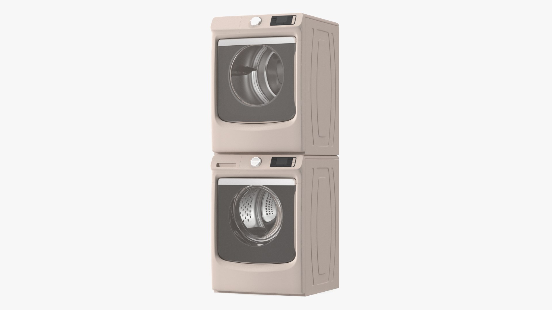 modelo 3d Beige Washer and Dryer Set - TurboSquid 2062995
