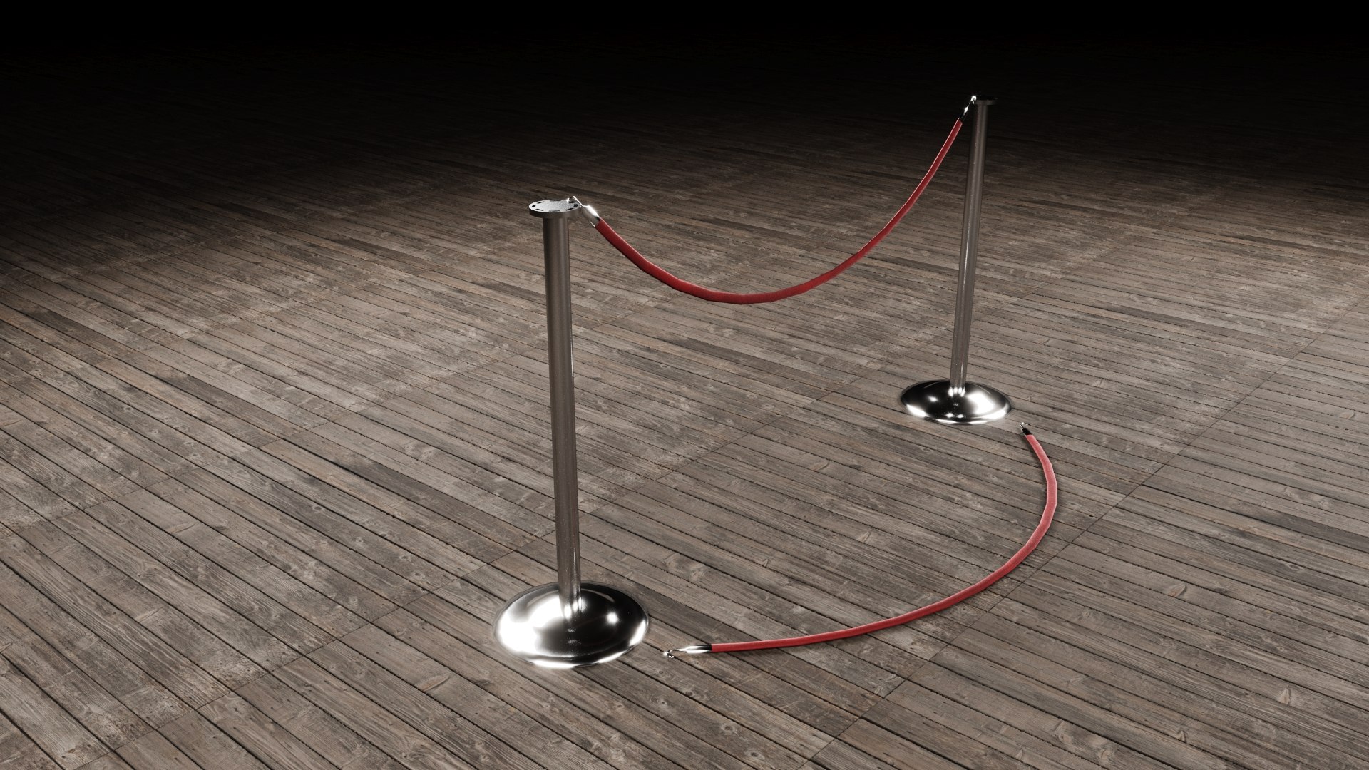3D Silver And Gold Stanchion Low-poly - TurboSquid 2164720