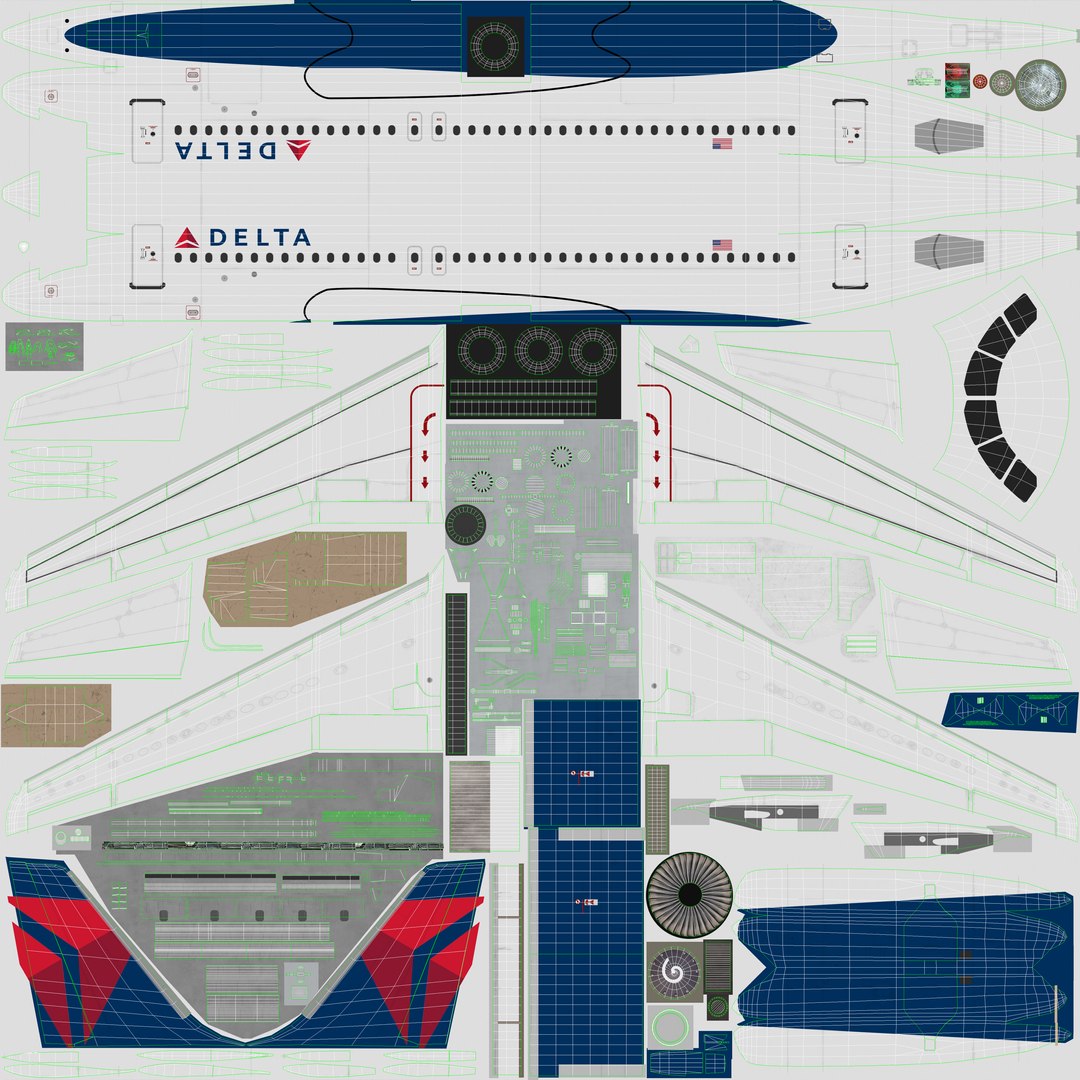 3d model airbus a320 delta airlines