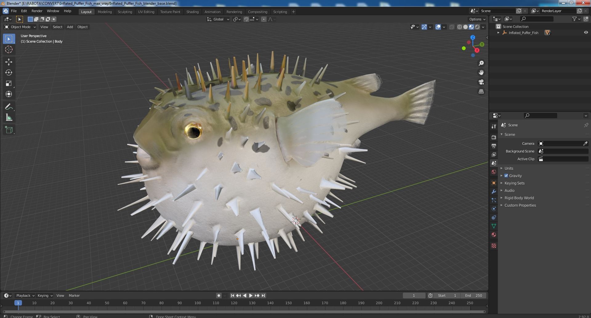 Inflated Puffer Fish 3D Model - TurboSquid 2191745