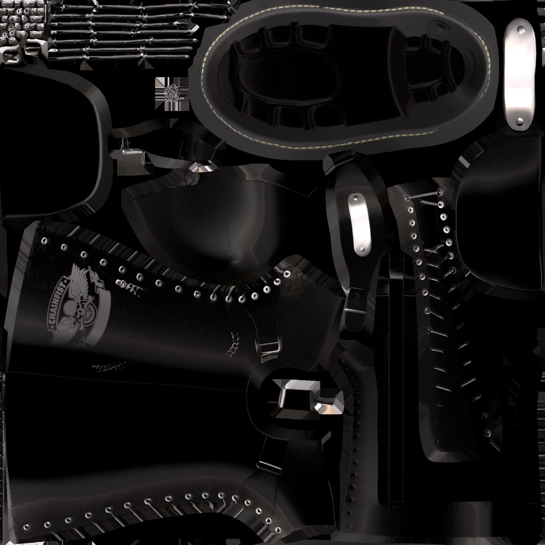 Chains Decorated Calf Boots 3D Model - TurboSquid 1895744