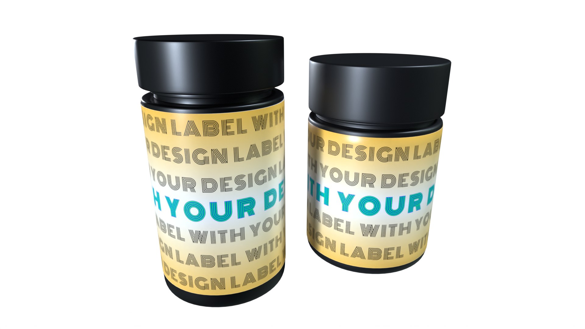 3D Plastic Jars With Labels - 3D Models Model - TurboSquid 2155524