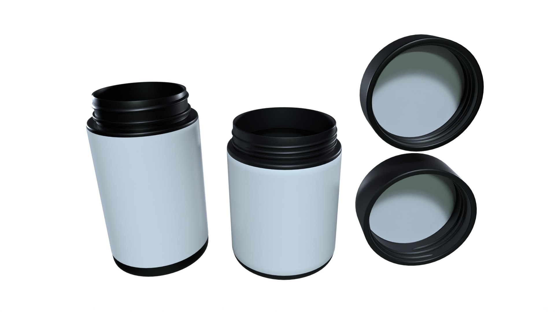 3D Plastic Jars With Labels - 3D Models Model - TurboSquid 2155524