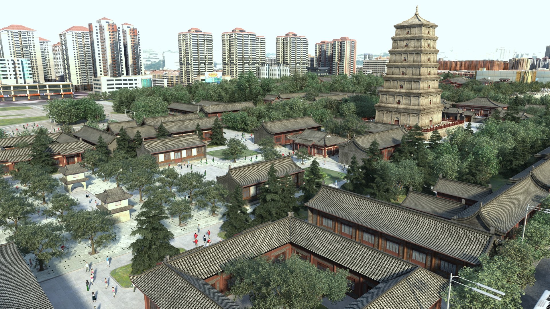 3D Chinese City Xian Model - TurboSquid 2196167