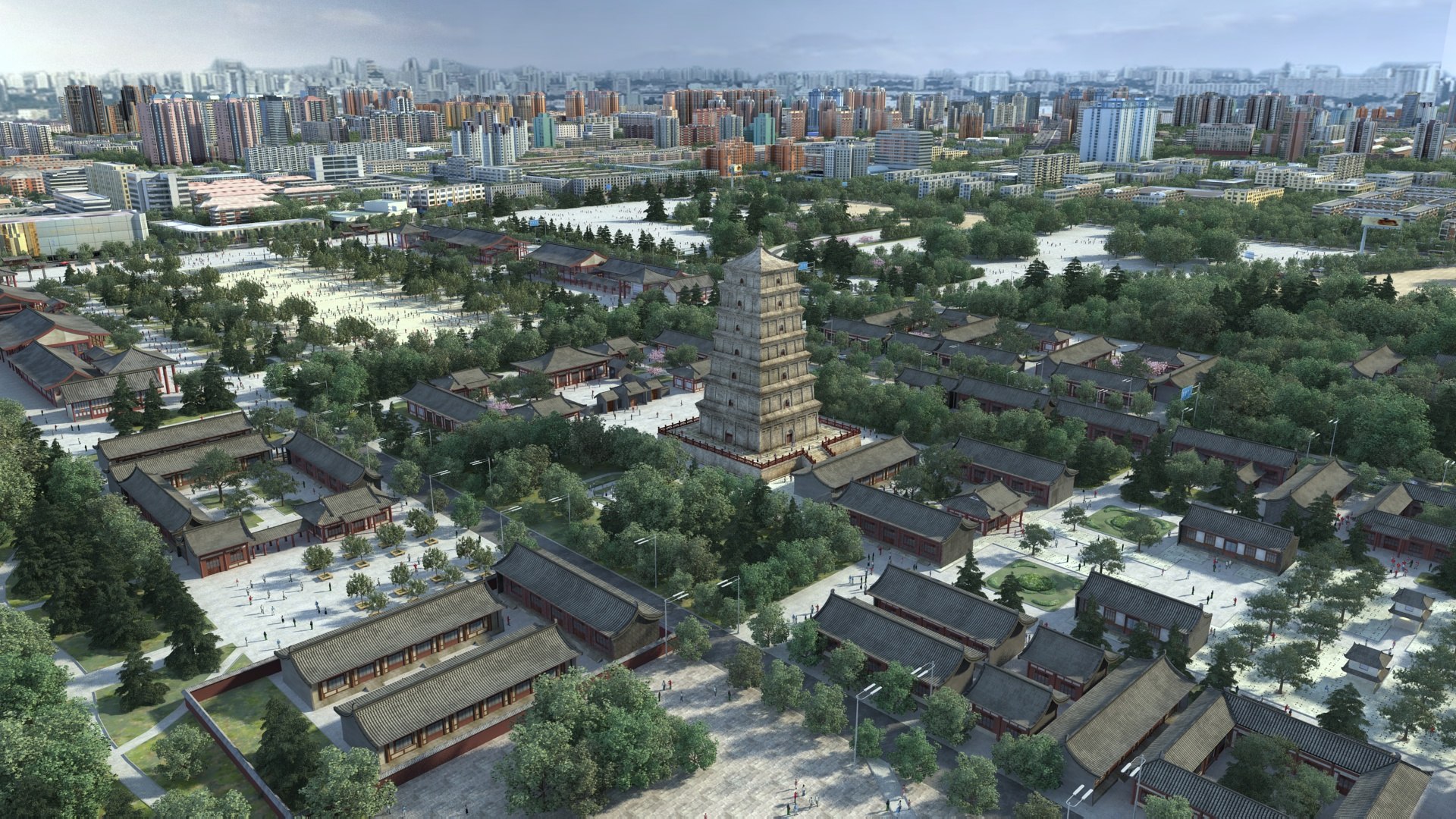 3D Chinese City Xian Model - TurboSquid 2196167