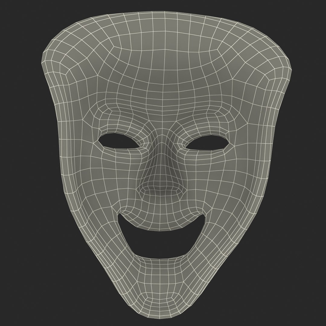 theatre comedy mask 3d max
