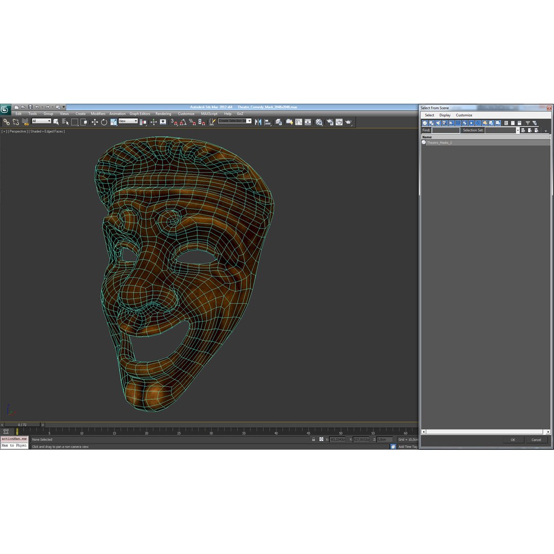 theatre comedy mask 3d max