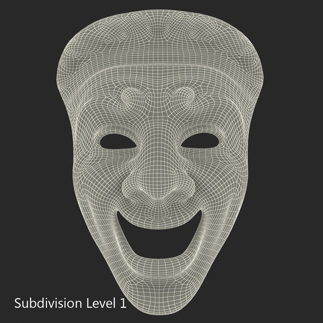 theatre comedy mask 3d max