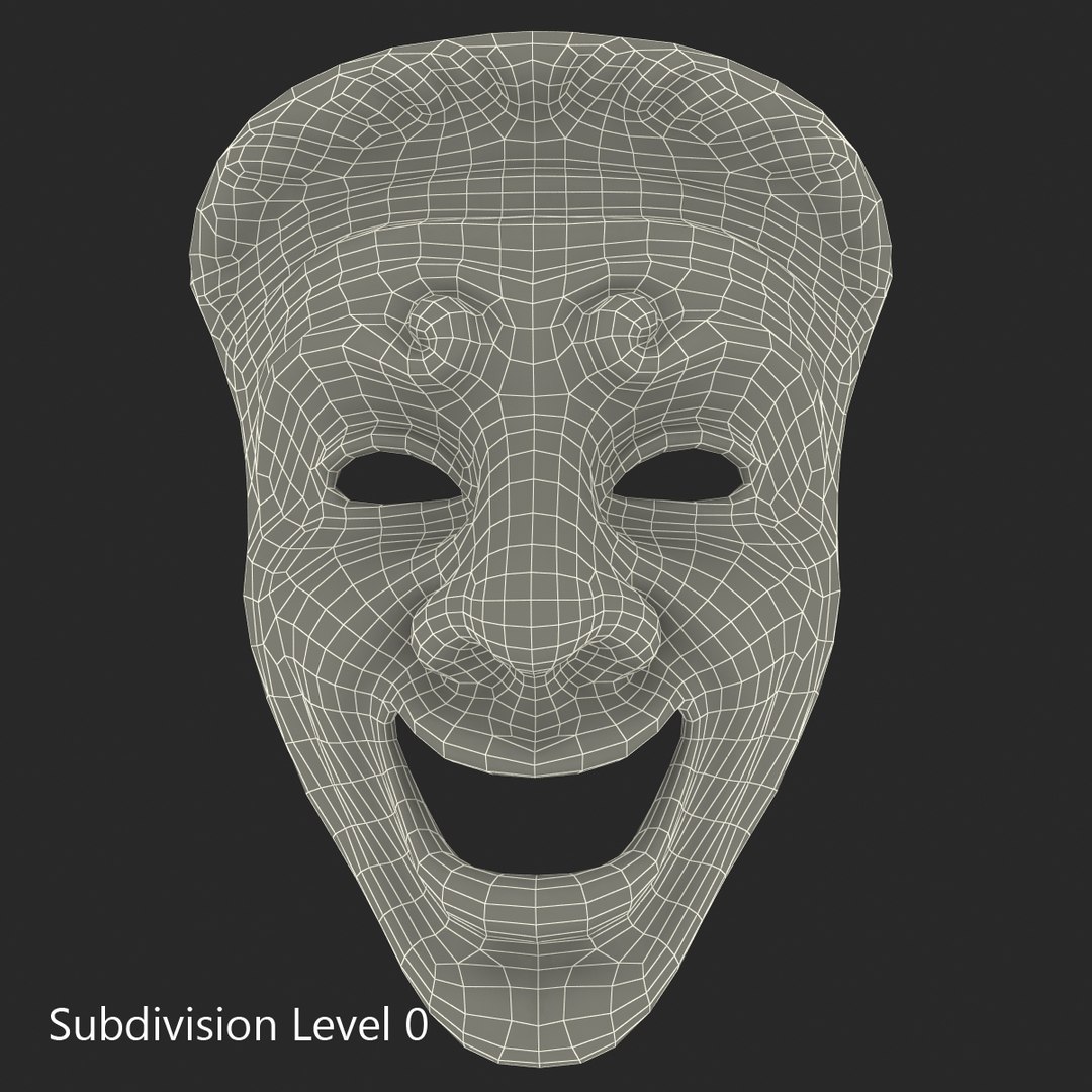 theatre comedy mask 3d max